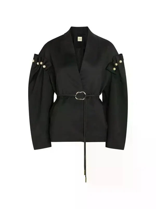 AKYN Pearl-embellished Belted Jacket