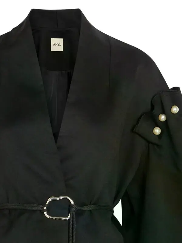 AKYN Pearl-embellished Belted Jacket