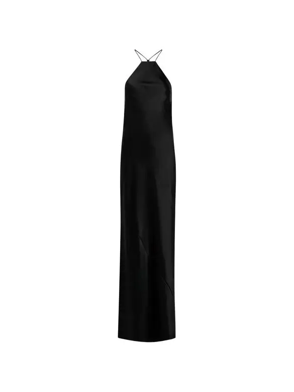 DELOS Halterneck Satin Maxi Dress