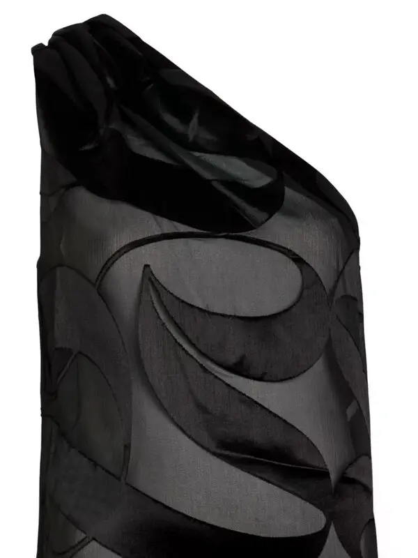 DELOS Amaris One-shoulder Devoré Dress