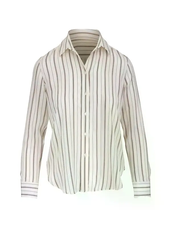 NILI LOTAN Gaia Striped Long-sleeve Shirt - Neutrals