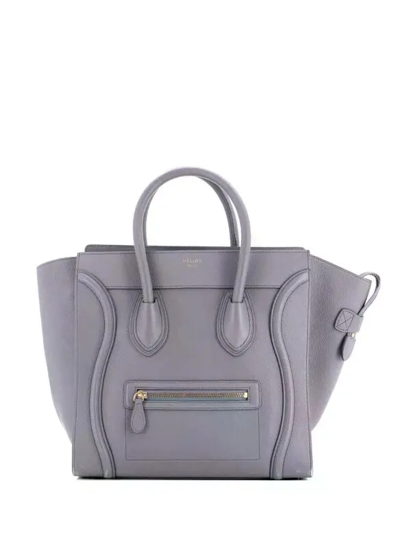 Celine Luggage Bag Grainy Leather Mini Tote - Grey