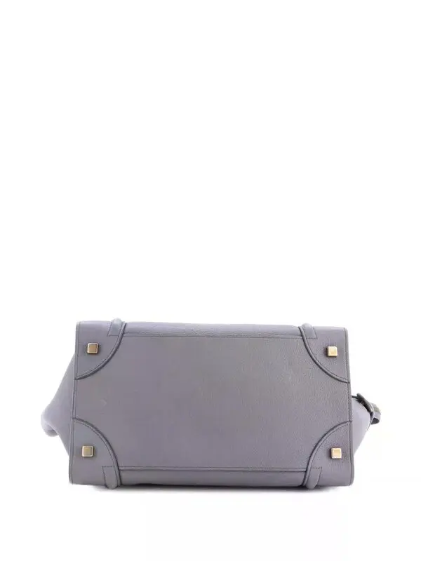 Celine Luggage Bag Grainy Leather Mini Tote - Grey