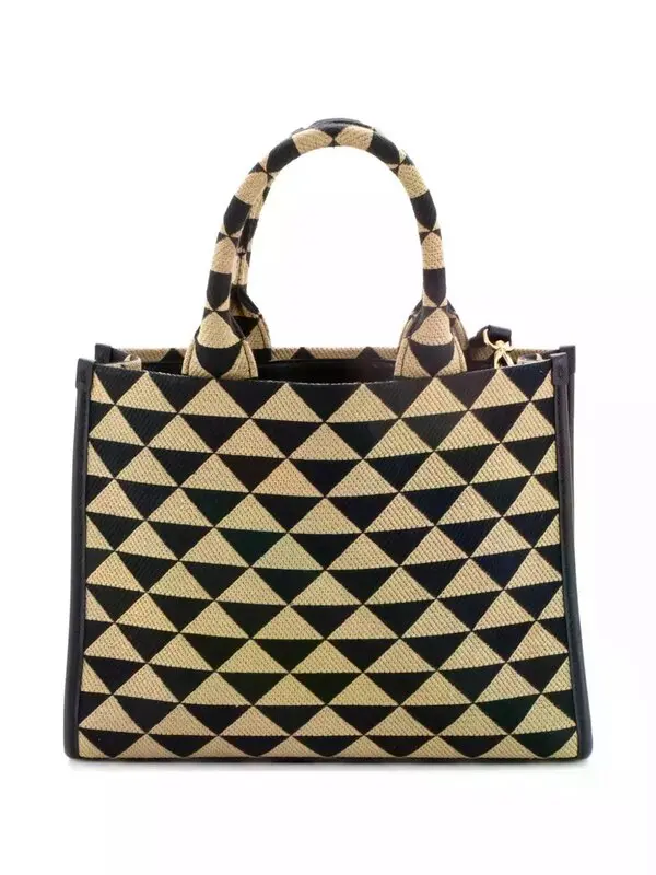 Prada Symbole Jacquard Small Tote Bag - Black