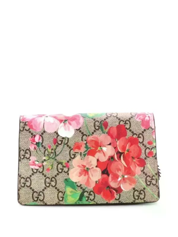 Gucci Dionysus Super Mini Crossbody Bag Blooms Print Gg Coated Canvas - Brown