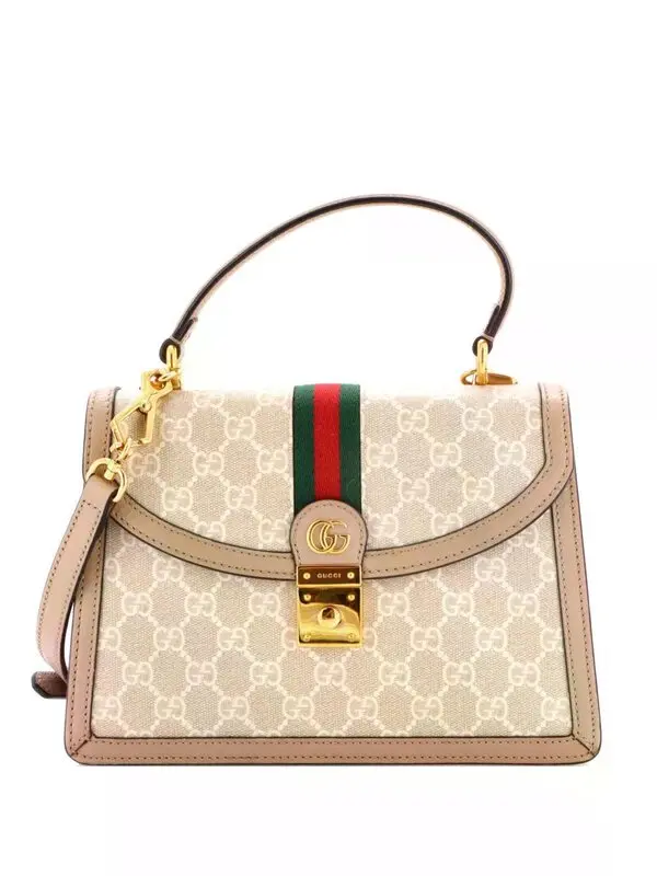 Gucci Ophidia Gg Coated Canvas Flap Top Handle Satchel