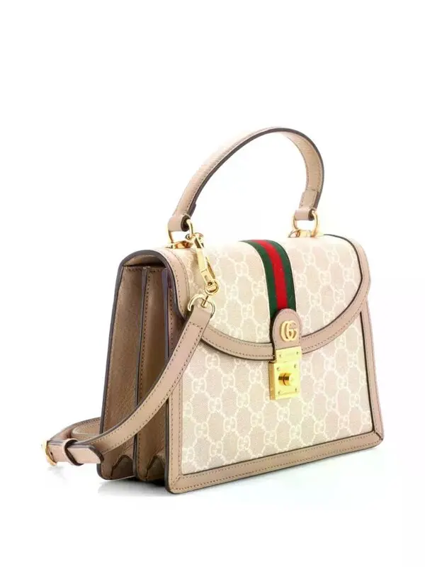 Gucci Ophidia Gg Coated Canvas Flap Top Handle Satchel