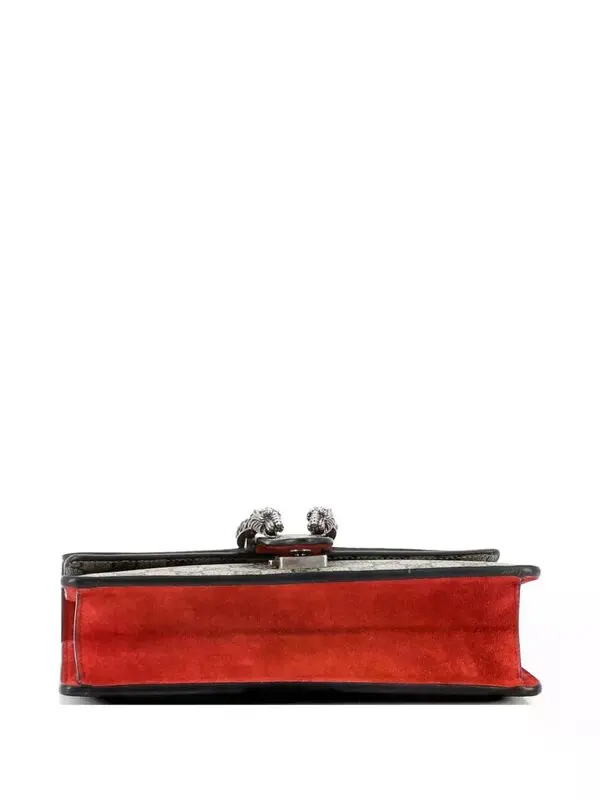 Gucci Dionysus Gg Coated Canvas Small Shoulder Bag With Crystal Embellishment - Red