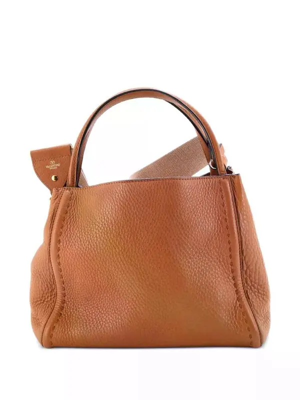 Valentino Garavani Alltime Leather Medium Tote Bag - Brown