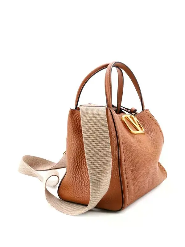 Valentino Garavani Alltime Leather Medium Tote Bag - Brown