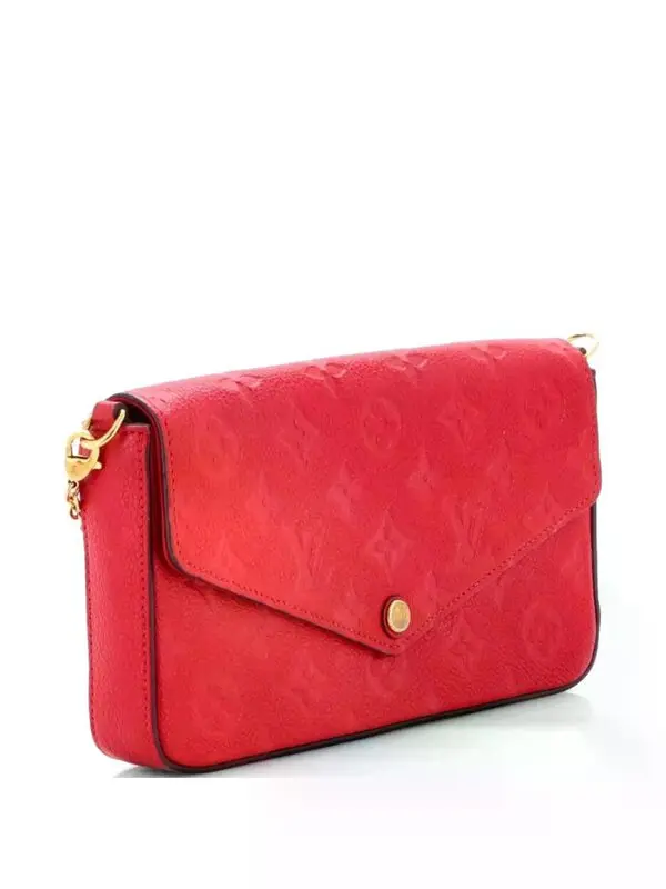 LOUIS VUITTON Felicie Pochette Monogram Empreinte Leather Crossbody Bag - Red