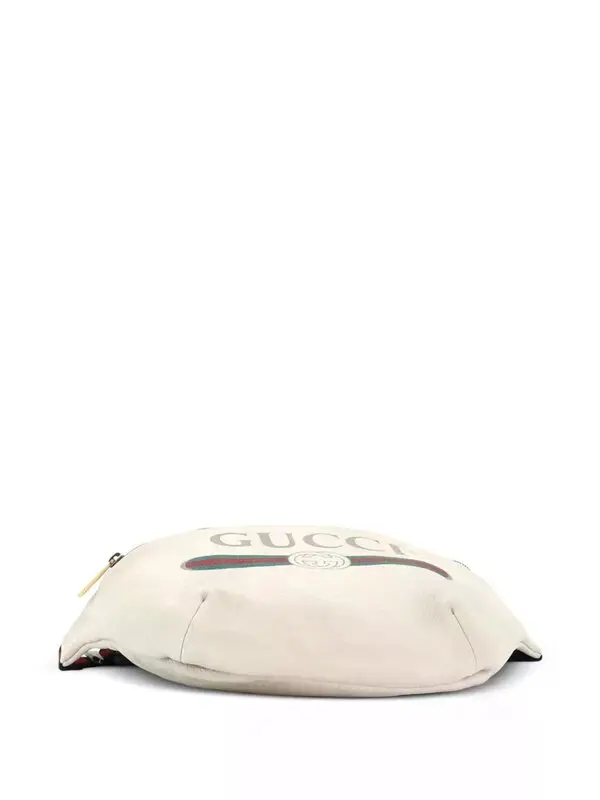 Gucci Logo Printed Leather Belt Bag - Neutrals