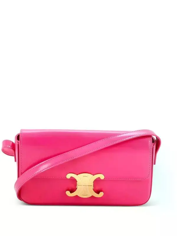 Celine Triomphe East-west Smooth Calfskin Shoulder Bag - Pink