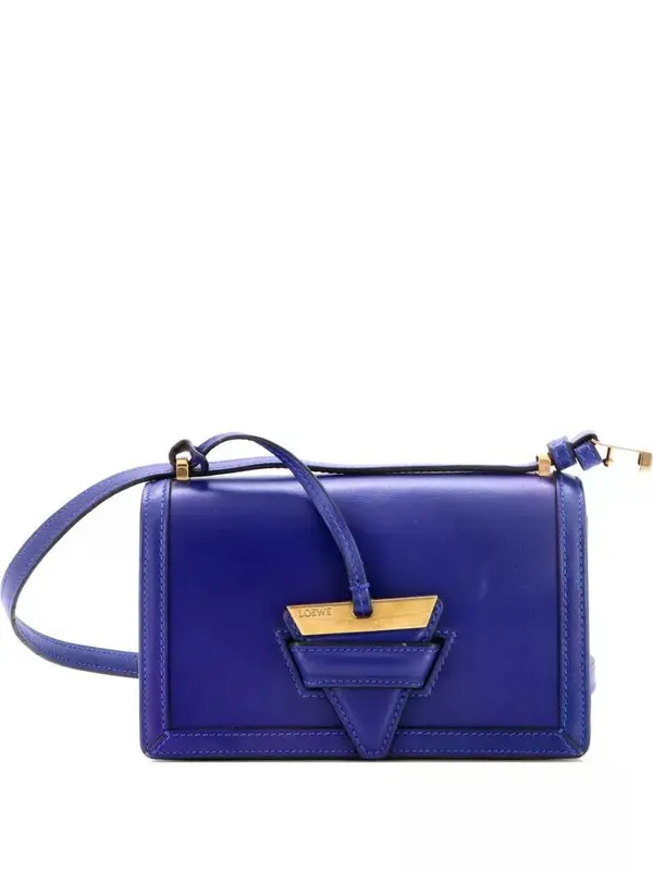 Loewe Barcelona Leather Small Crossbody Bag - Blue