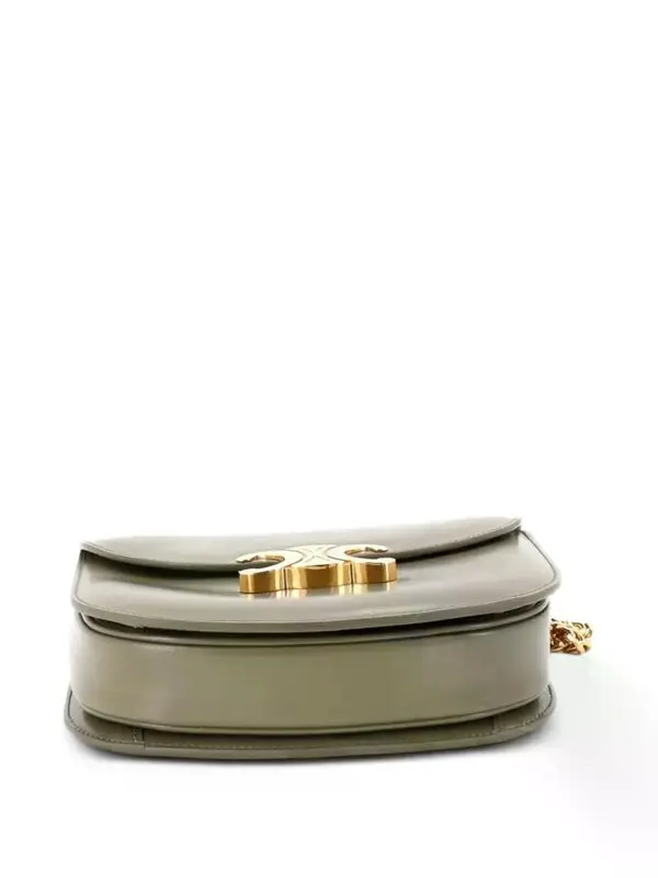 Celine Triomphe Besace Clea Chain Flap Bag - Green