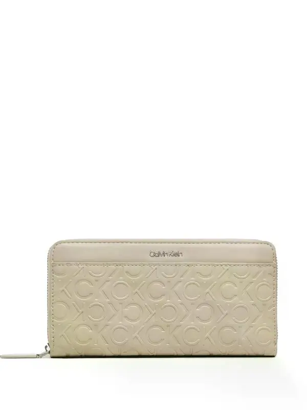 Calvin Klein Monogram Zip-around Wallet - Neutrals