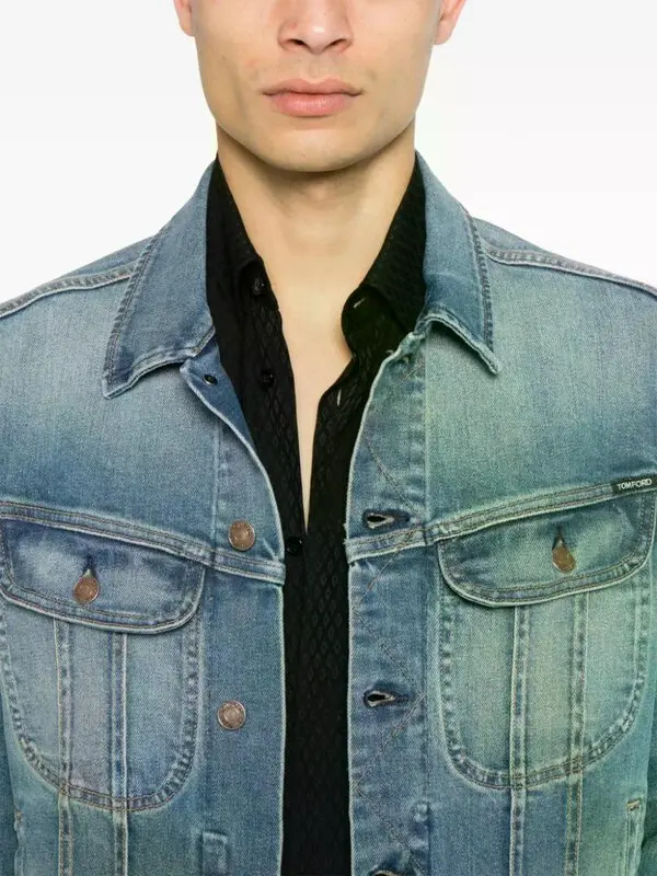 TOM FORD Button-fastening Denim Jacket - Blue