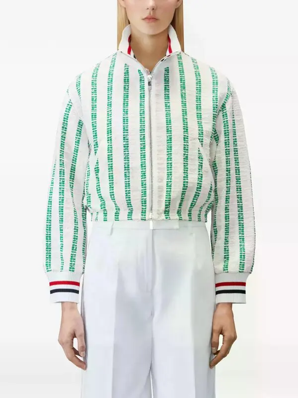 Thom Browne Repp Stripe Tweed Blouson Jacket