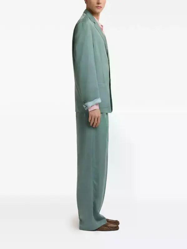 Marni Satin Wide-leg Trousers - Green