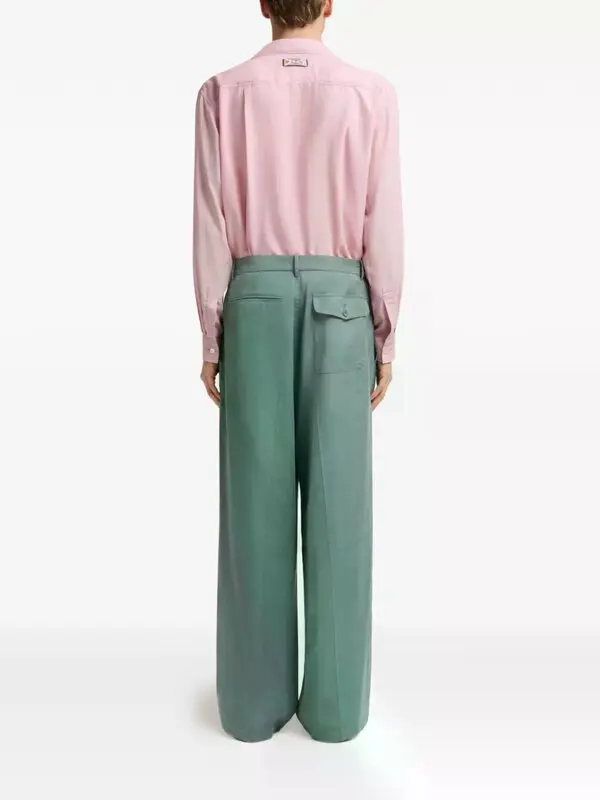 Marni Satin Wide-leg Trousers - Green