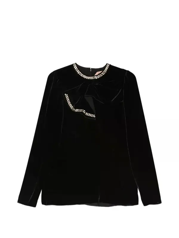 N°21 Crystal-embellished Bow-detail Top