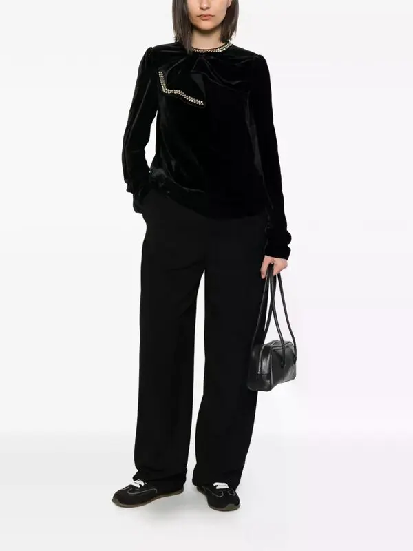 N°21 Crystal-embellished Bow-detail Top