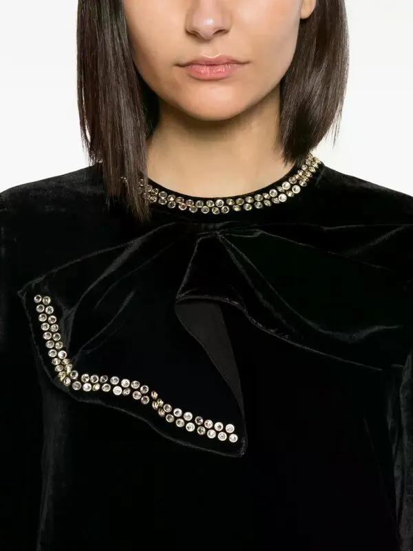 N°21 Crystal-embellished Bow-detail Top