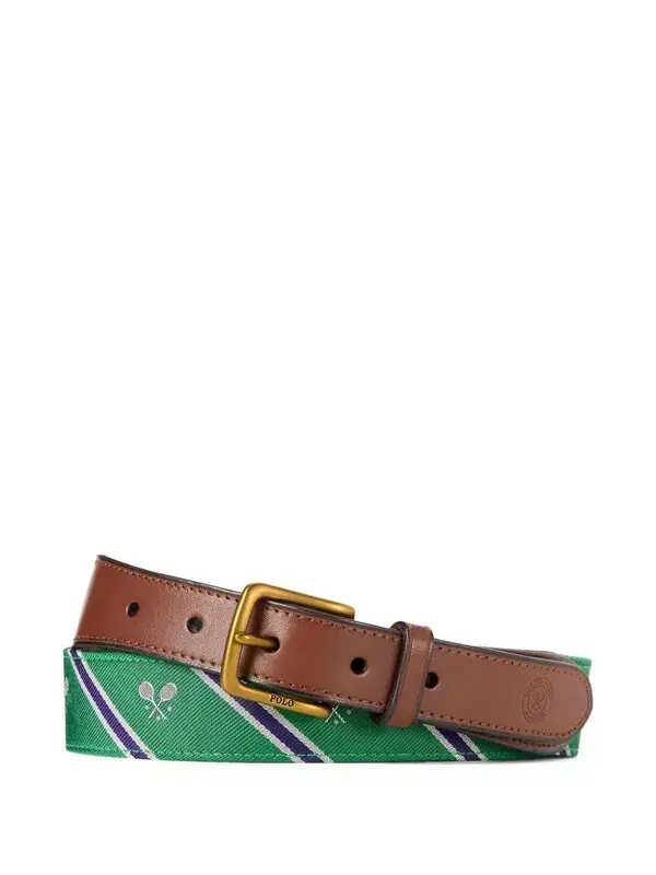 Polo Ralph Lauren Striped-pattern Buckle Belt - Green