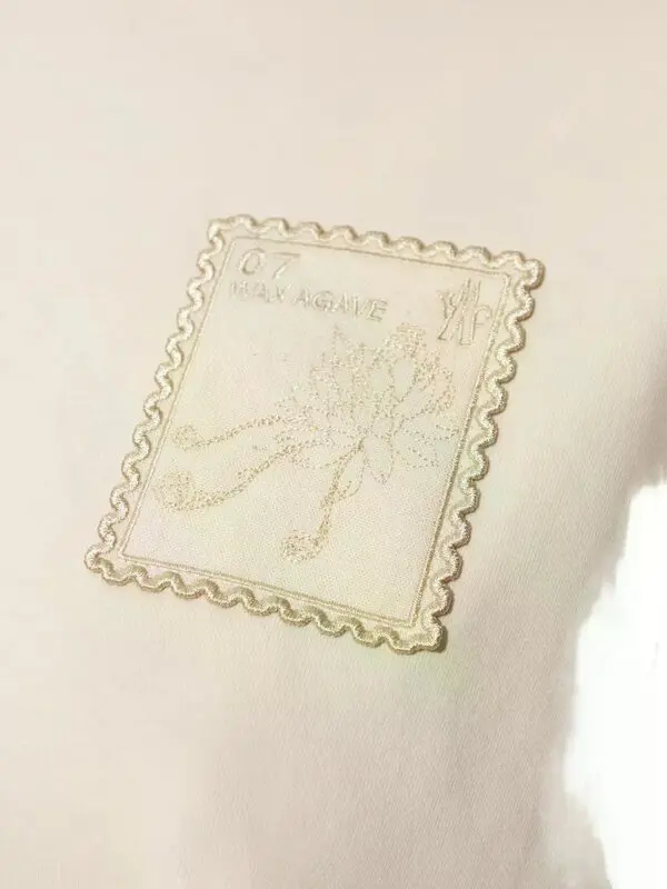 Moncler Embroidered-patch T-shirt - Neutrals