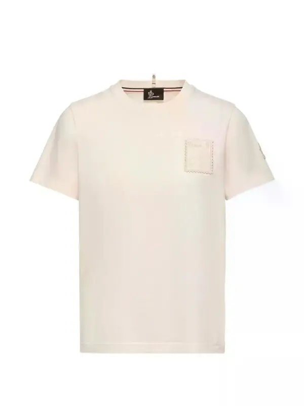 Moncler Embroidered-patch T-shirt - Neutrals