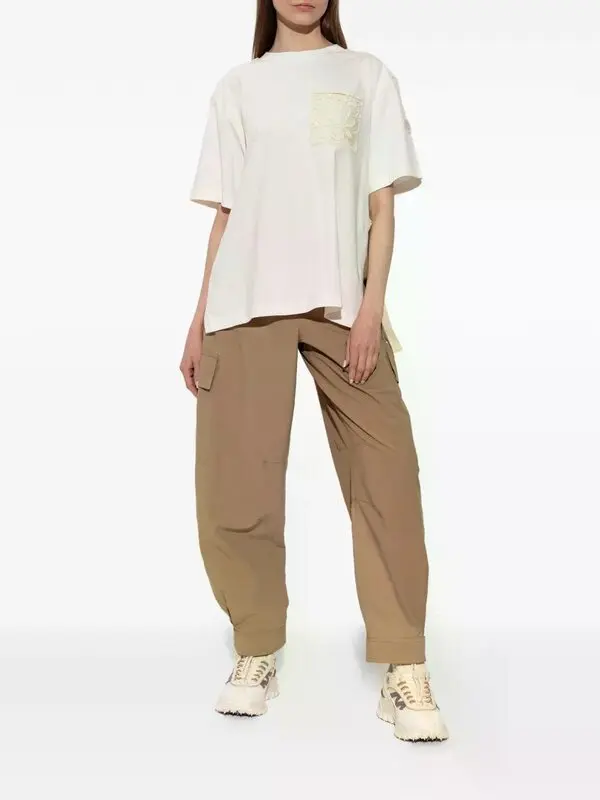 Moncler Lace-patch T-shirt - Neutrals