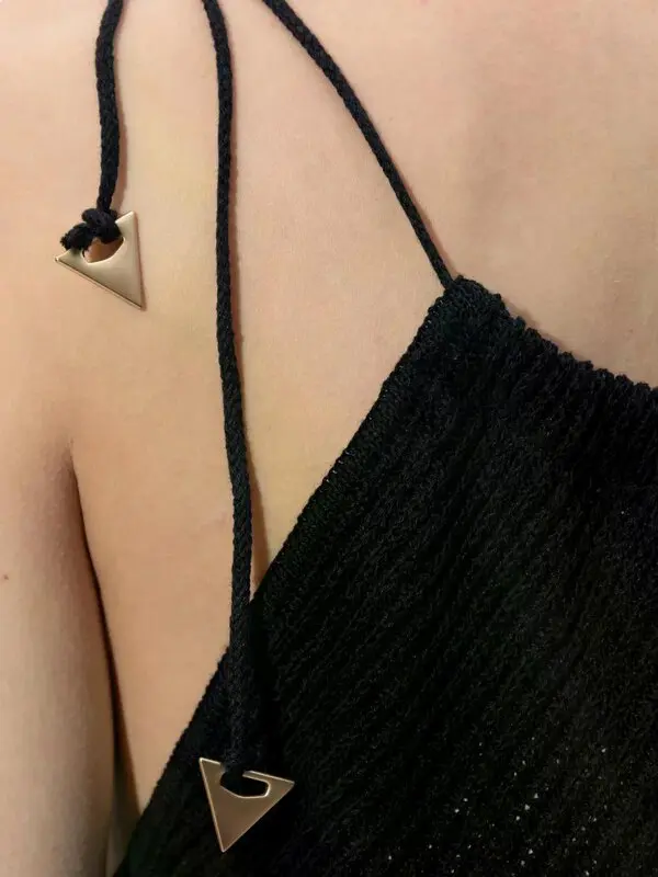 AKEP Asymmetric Color-block Knit Top
