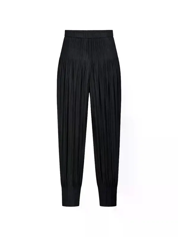Issey Miyake Pleated Tapered Trousers - Black