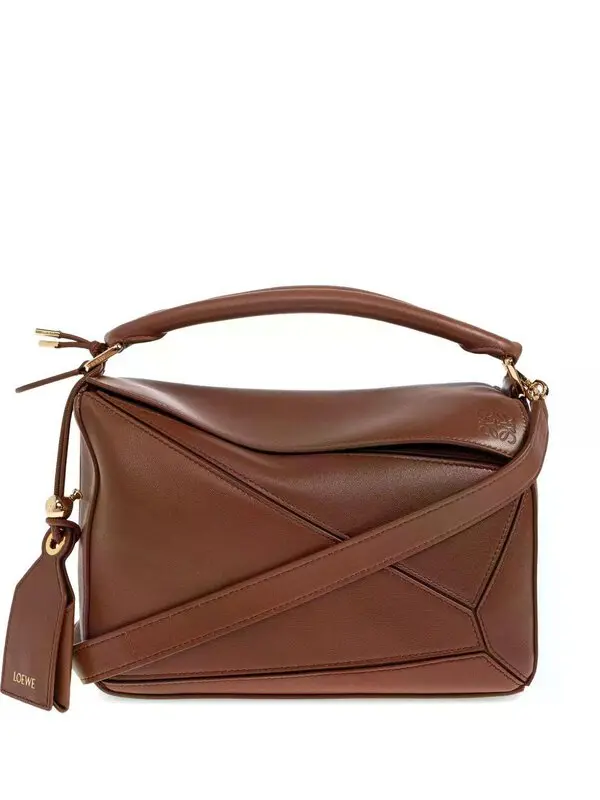 Loewe Small Puzzle Leather Tote - Brown
