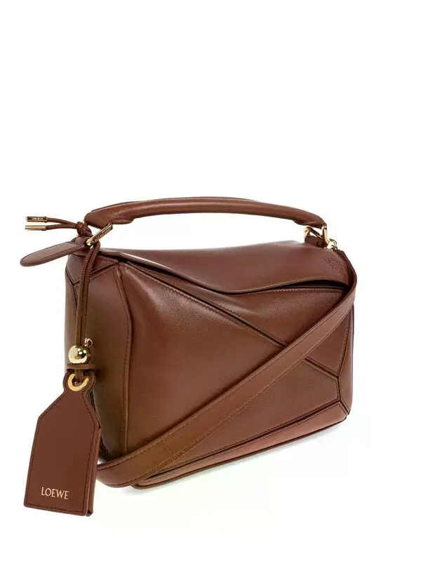 Loewe Small Puzzle Leather Tote - Brown