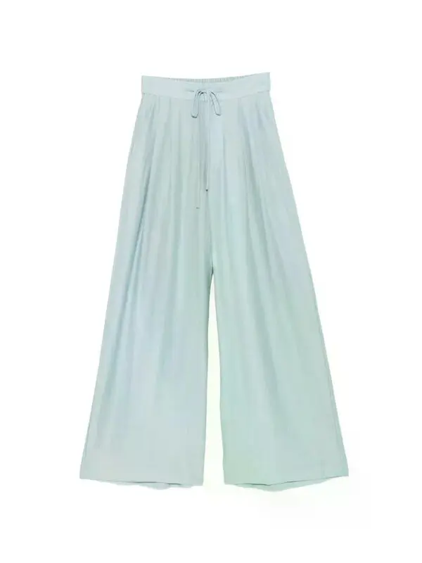ELEH Drawstring Wide-leg Trousers - Blue