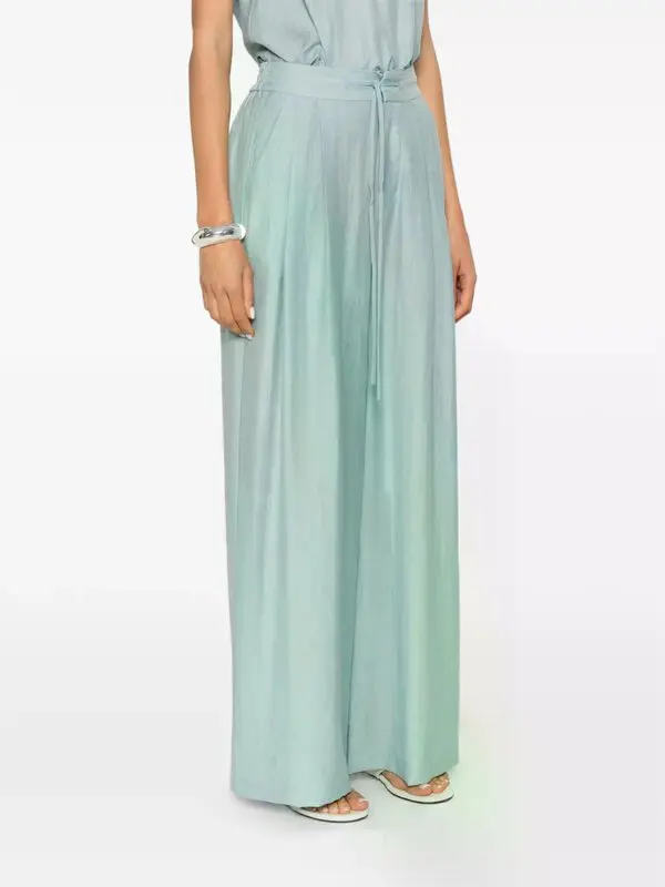 ELEH Drawstring Wide-leg Trousers - Blue