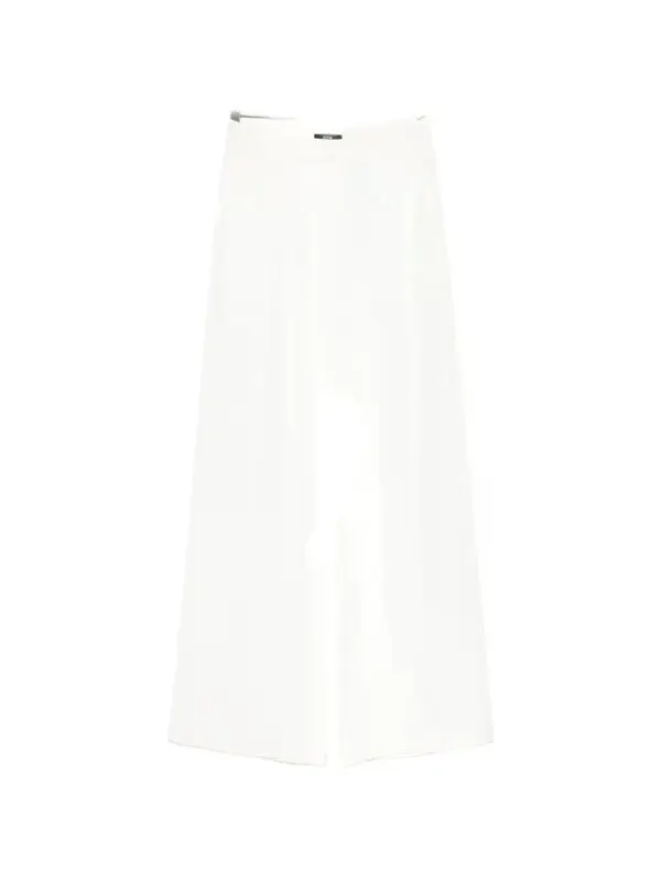 ELEH Pleated Wide-leg Trousers - White