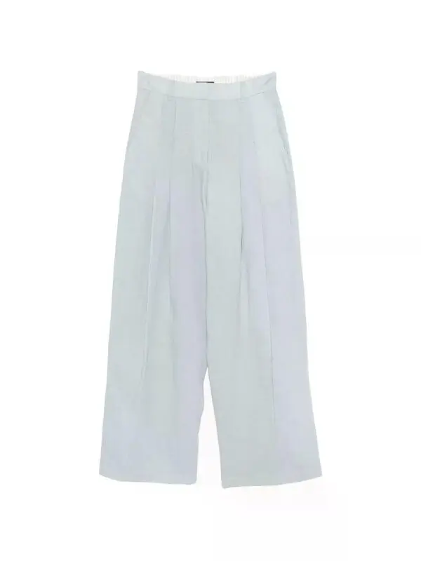 ELEH Pleated Wide-leg Trousers - Blue