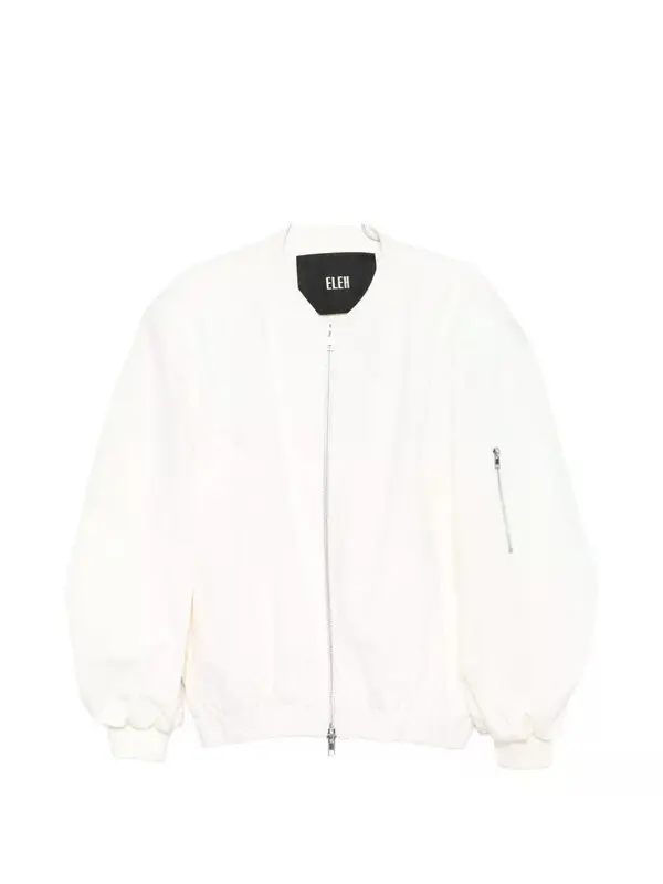 ELEH Zip-up Bomber Jacket - White