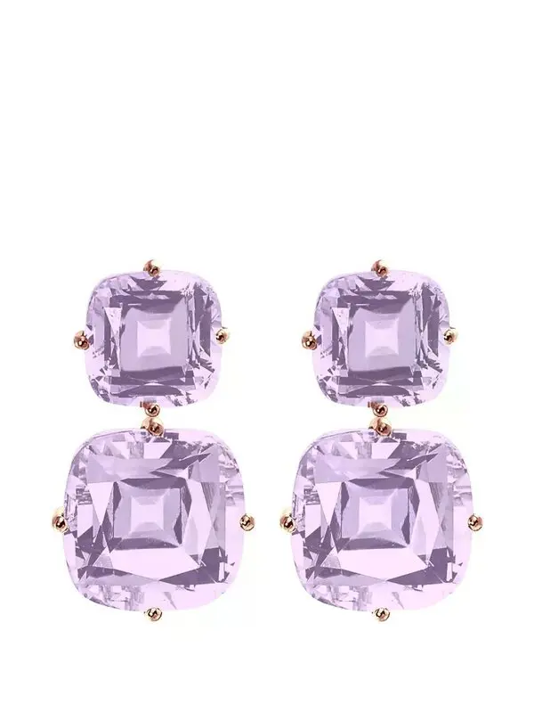 Goshwara Gossip Amethyst Earrings - Pink