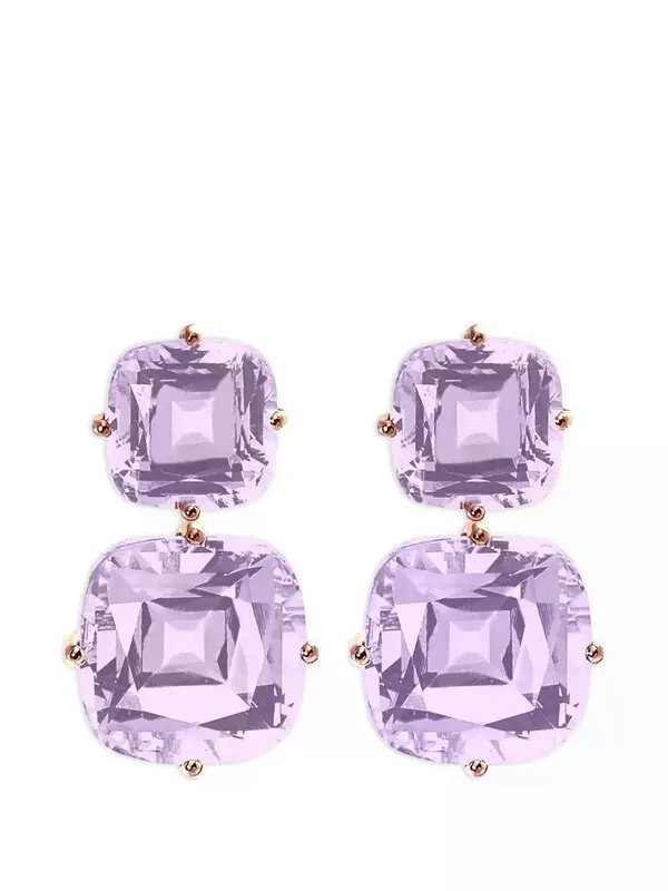 Goshwara Gossip Amethyst Earrings - Pink