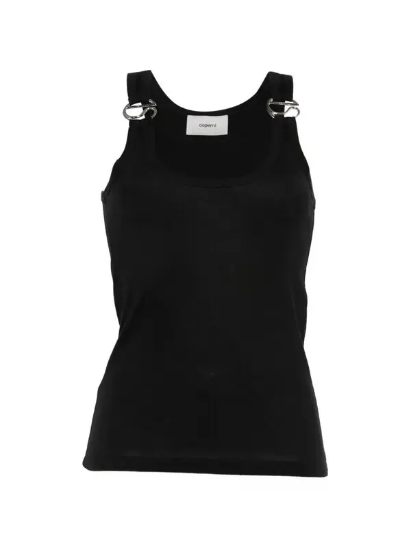 Coperni Ring-detail Ribbed Top - Black