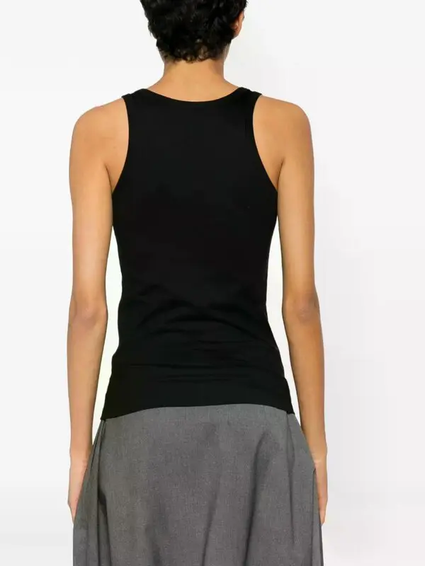 Coperni Ring-detail Ribbed Top - Black