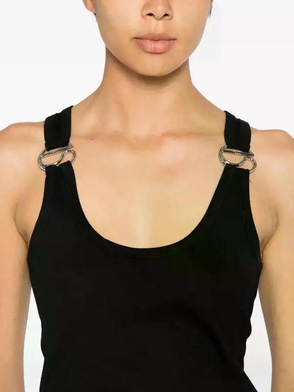 Coperni Ring-detail Ribbed Top - Black