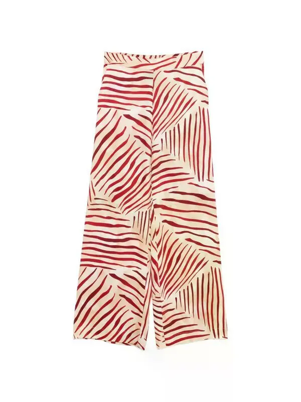 CLIPS Abstract-print Palazzo Pants - Neutrals