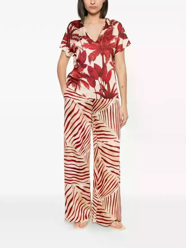 CLIPS Abstract-print Palazzo Pants