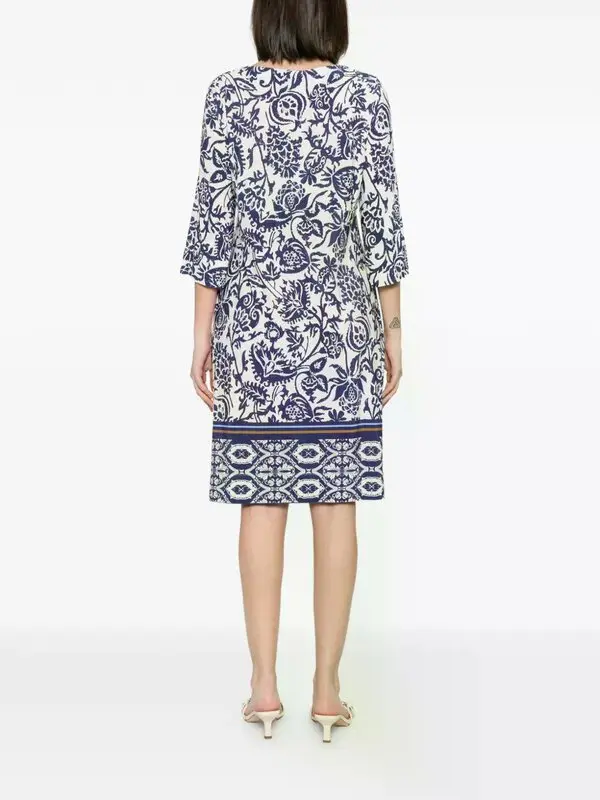 CLIPS Floral-print Tie-front Mini Dress