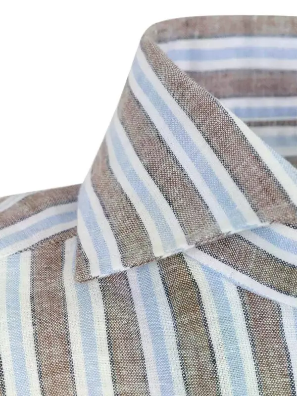 LUIGI BORRELLI Striped-pattern Shirt - Brown