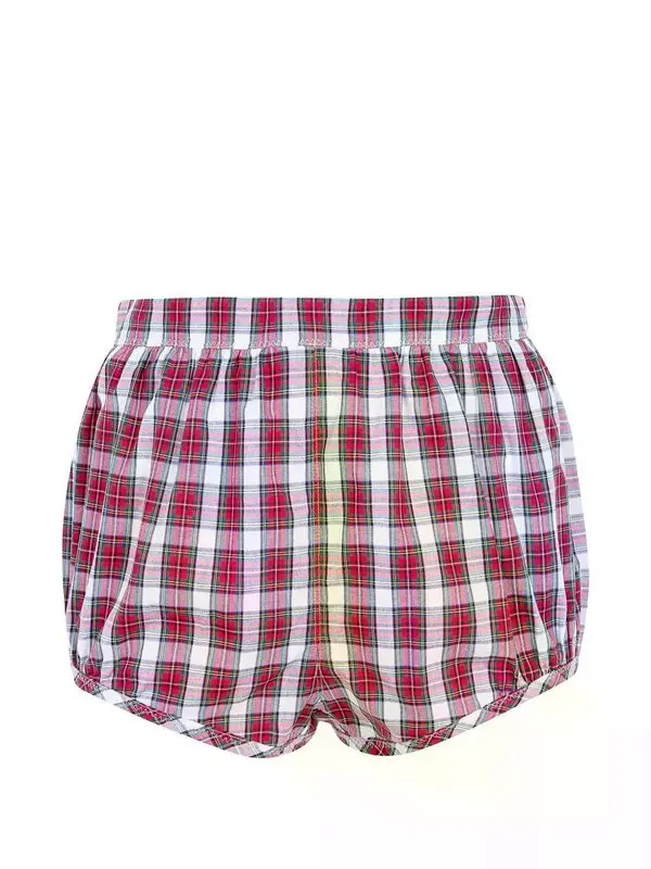 N°21 Tartan-print Gathered Shorts